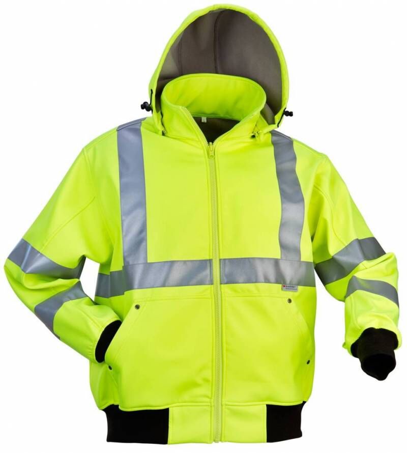 Custom printed Safety Jackets HV Soft Shell Jacket with Detachable Hood